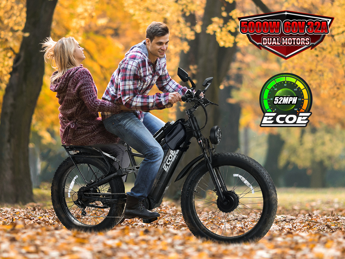 EcoE bikes - 5000w electric bike – EcoE 5000W Dual Motor Electric Bike for Adults 28MPH with 60V ...
